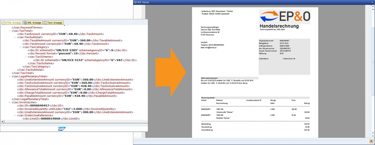 Eine XRechnung ganz einfach im SAP erstellen und direkt versenden ...